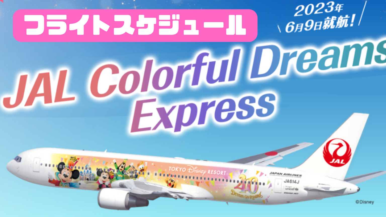 【フライトスケジュール毎日更新】ディズニーデザイン特別塗装「JAL Colorful Dreams Express」運航予定時刻表 | シテ ...